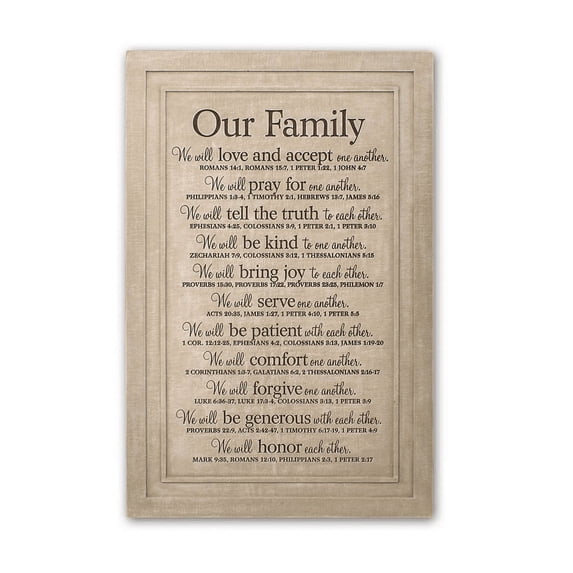 Lighthouse Christian Products Our Family Will Love One Another Textured ...