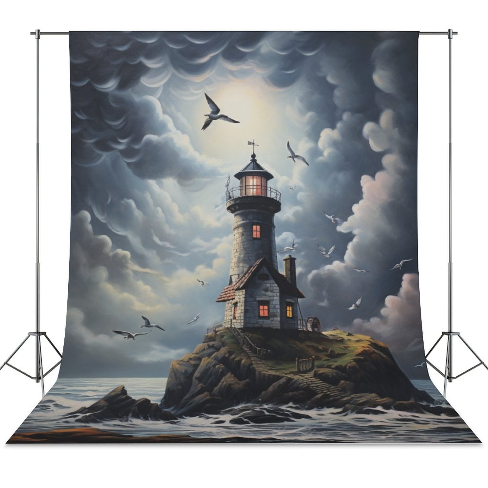 Lighthouse Coast Scenery Backdrops for Photography for Party Backdrop ...