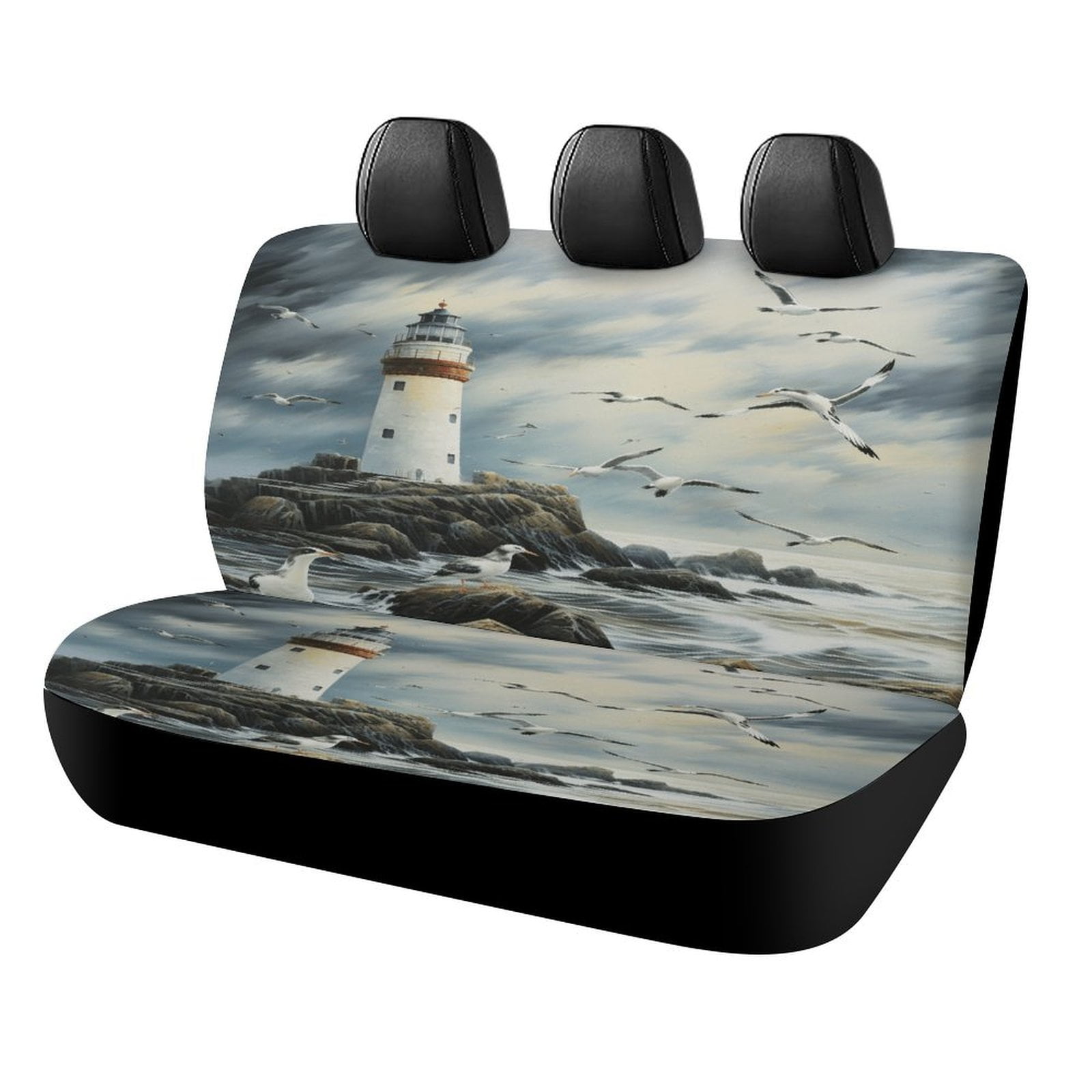 Lighthouse Coast Scenery Rear Seat Covers, Car Backseat Protector ...