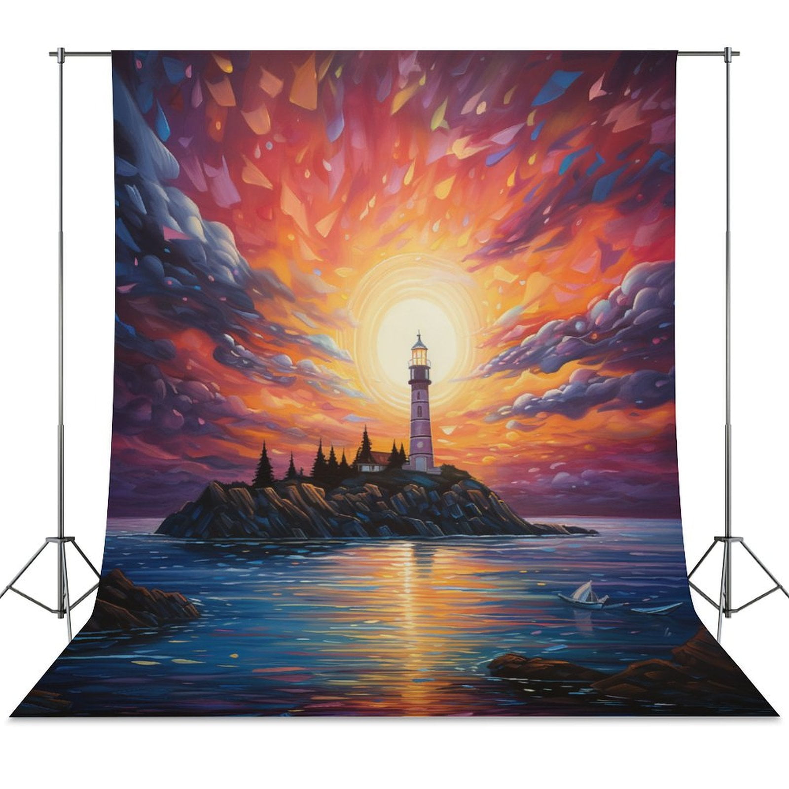 Lighthouse Coast Scenery Spring Backdrop Backdrops for Photography ...