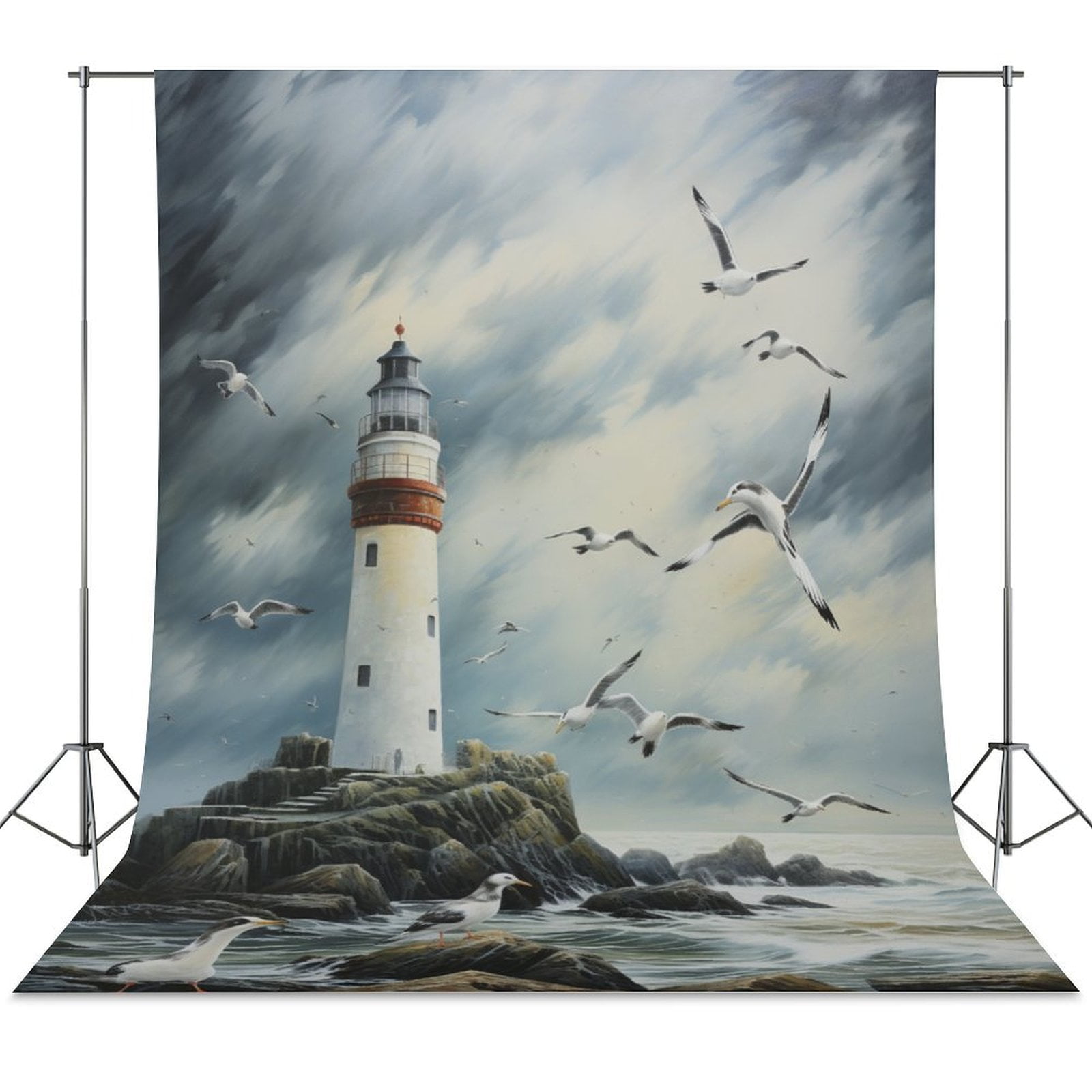 Lighthouse Coast Scenery Spring Backdrop Backdrops for Photography ...