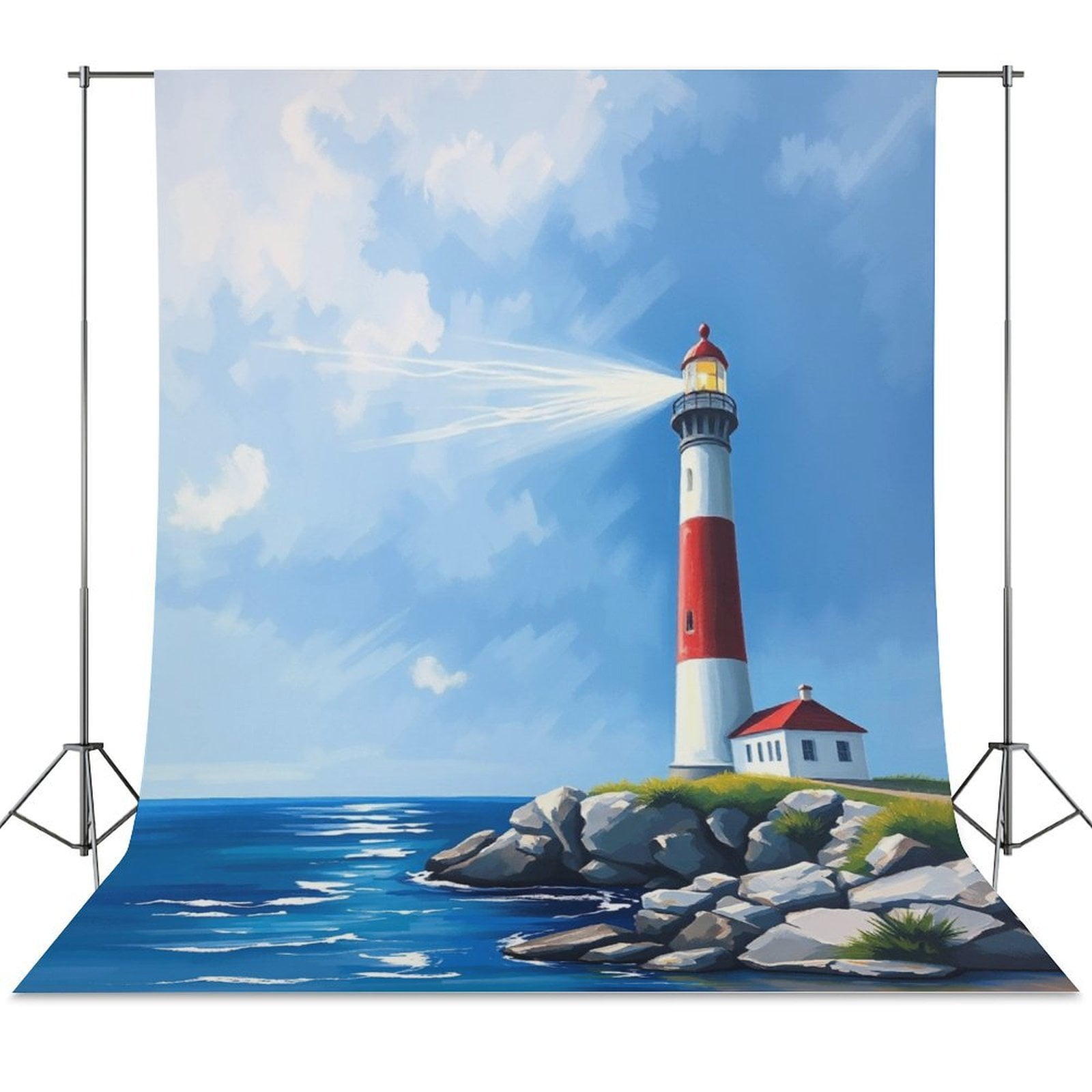 Lighthouse Coastal Scene Party Backdrop Birthday Decoration Backgrounds ...
