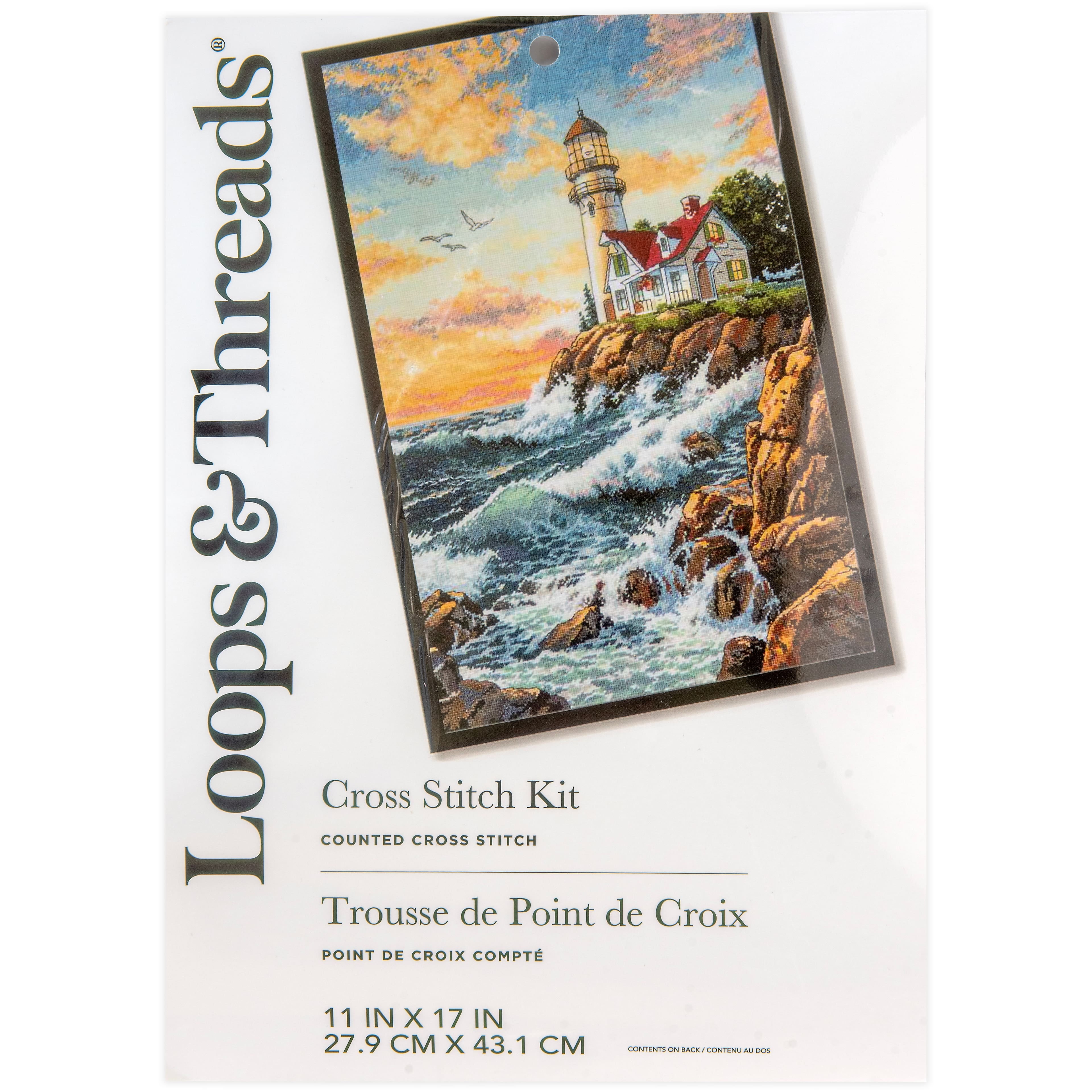 Lighthouse Counted Cross Stitch Kit by Loops & Threads - Walmart ...