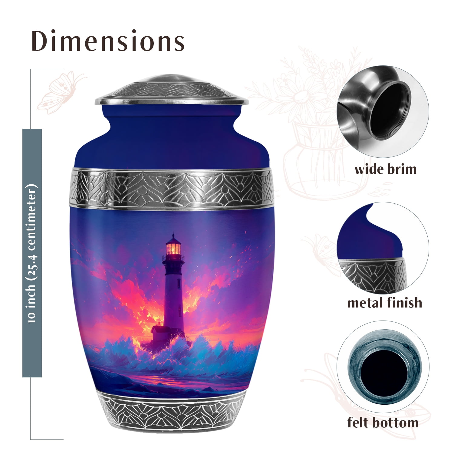 Lighthouse Cremation Urns for Adult Ashes Women and Men, Memorial Adult ...