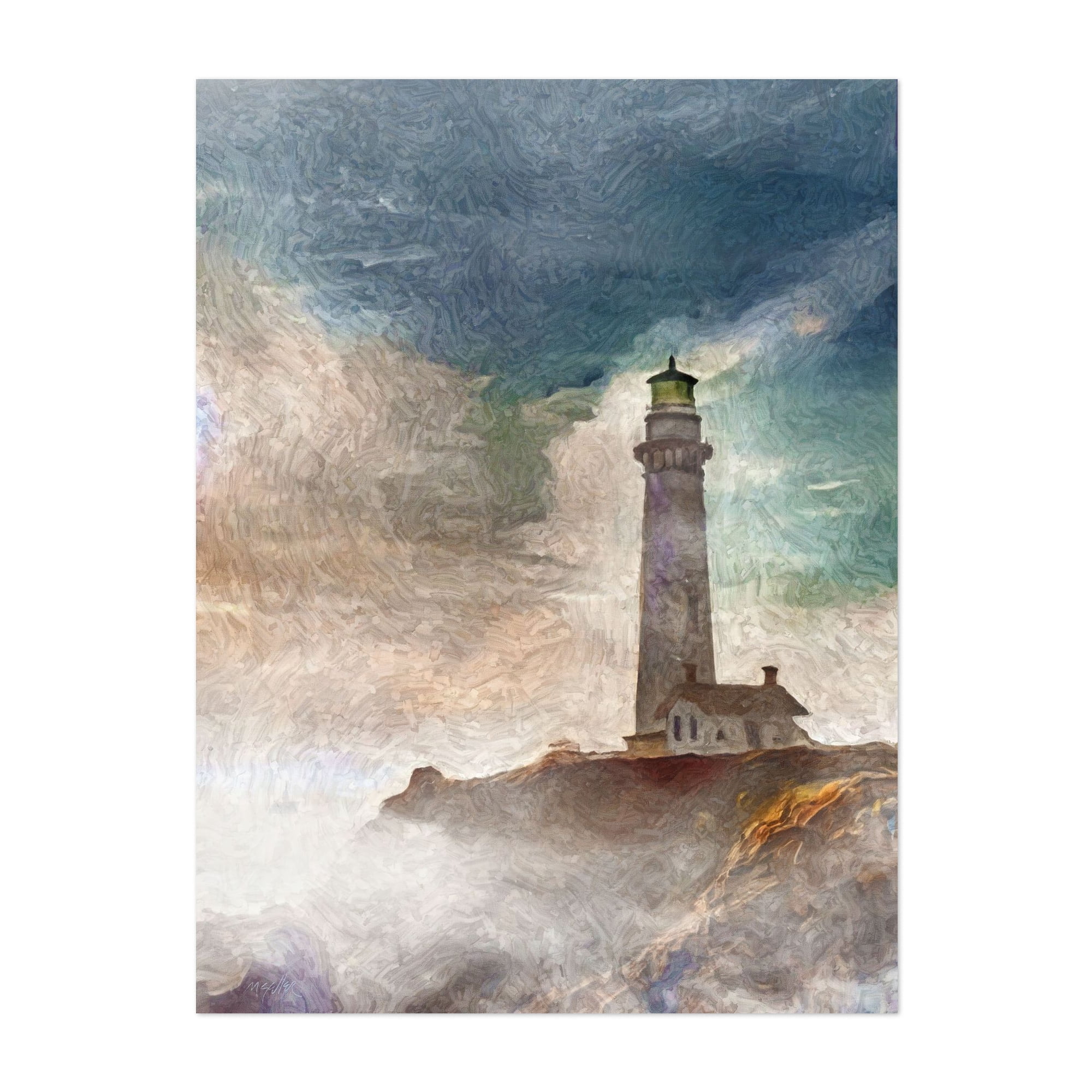 Lighthouse - Digital Art Lighthouse Coastal Ocean Nature Landscape ...
