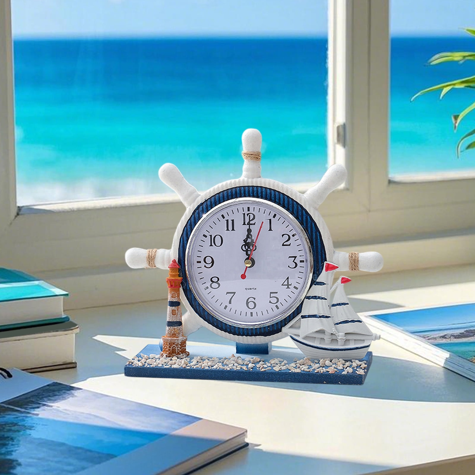 Lighthouse Mantle Clocks, Mediterranean Style Nautical Silent Desk ...