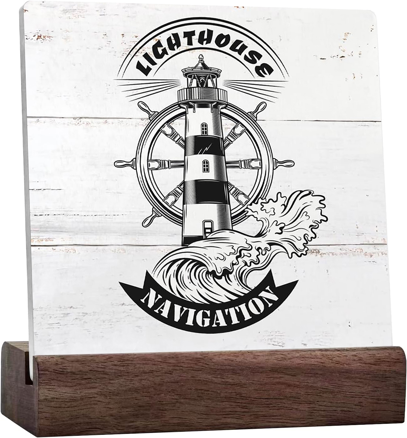 Lighthouse Navigation Beach Sailing Lovers Ceramic Table Sign,Nautical ...