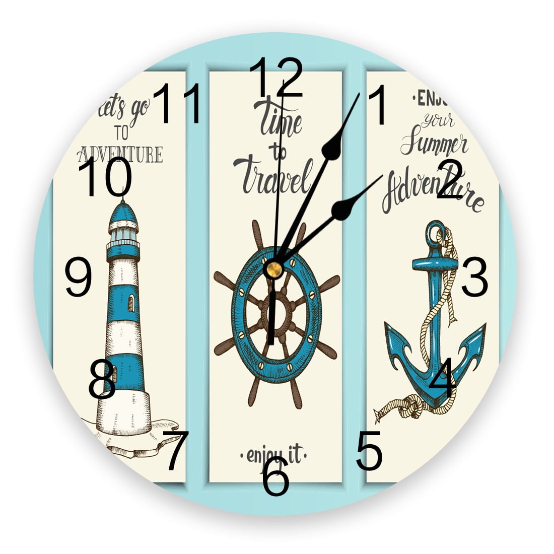 Lighthouse Pointer Anchor Round Wall Clock Creative Home r Living Room ...