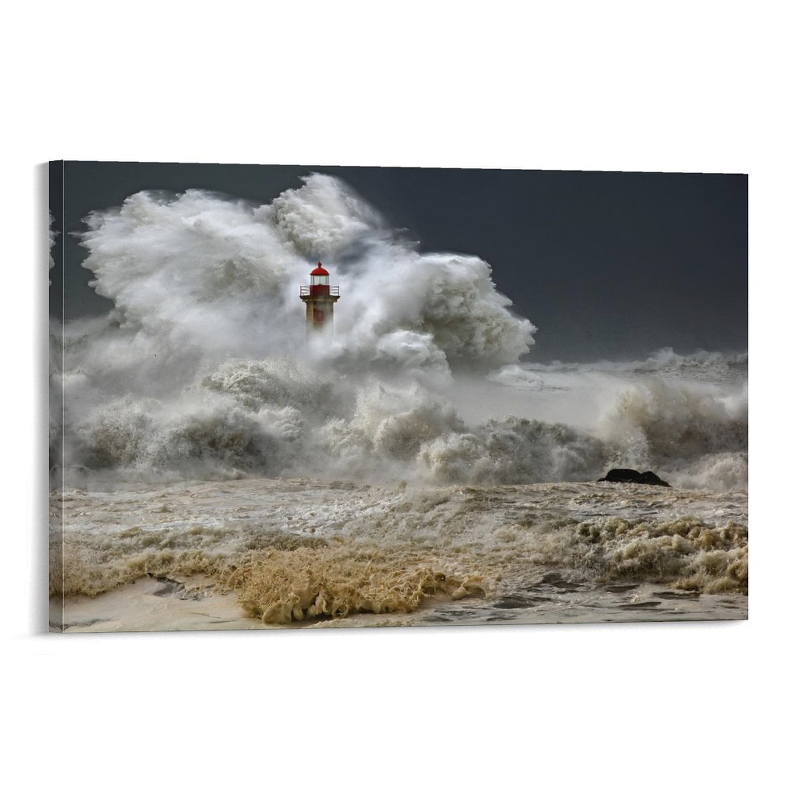 Lighthouse Poster Lighthouse Storm Poster Sea Wave Art Poster(2 ...