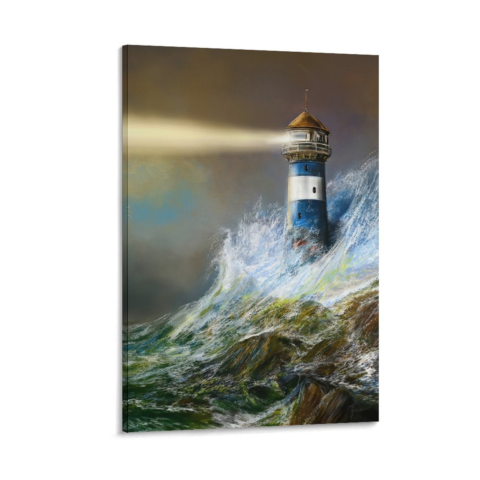 Lighthouse Poster Lighthouse Storm Poster Sea Wave Art Poster(4) Room ...