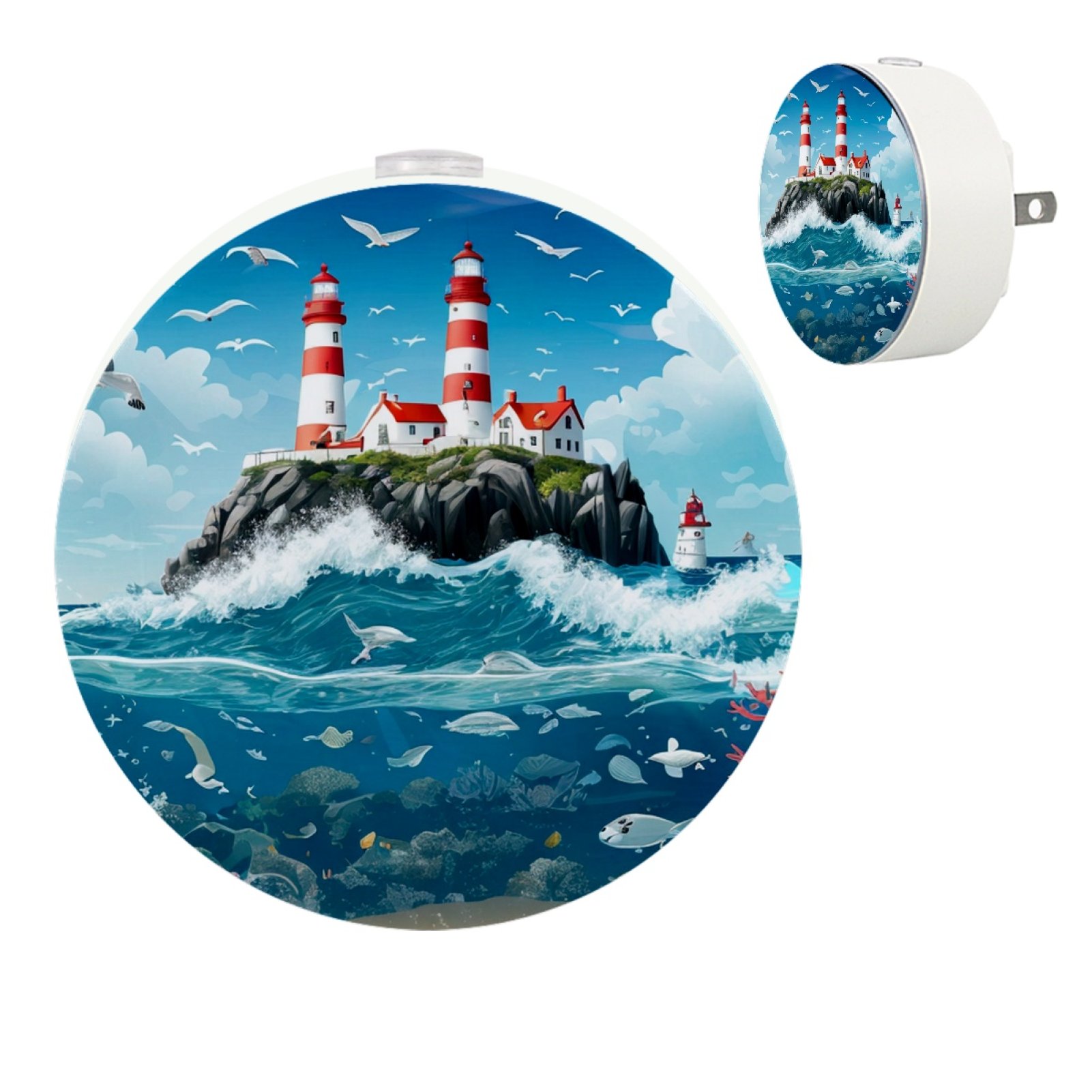 Lighthouse Seagull Automatic night lights plug into wall Dusk to Dawn ...