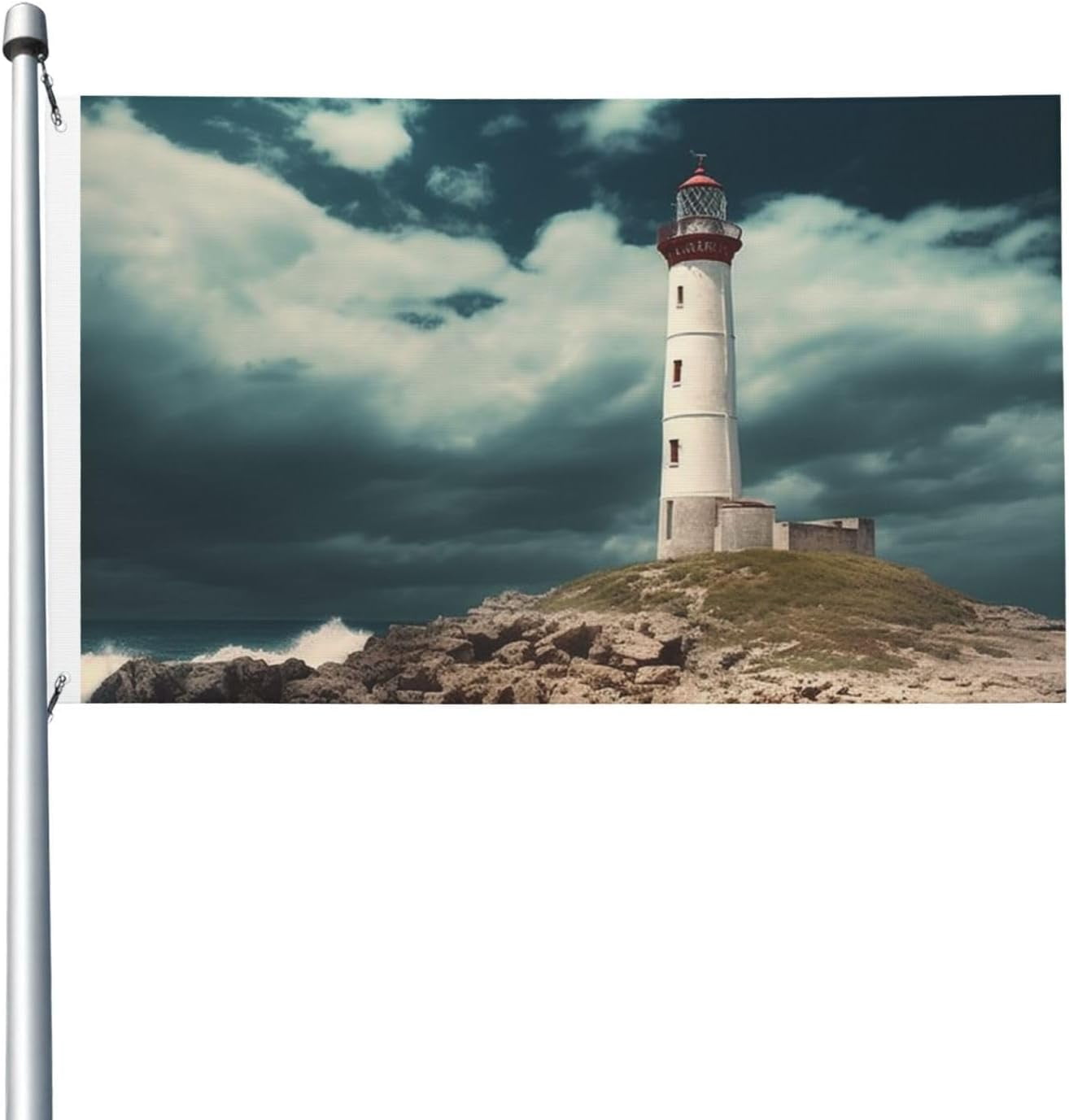 Lighthouse Seaside Flag 4.85x8 ft Flags for Outside Funny Banner Garden ...