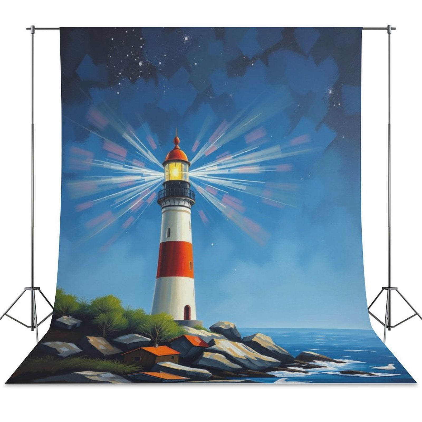 Lighthouse Shining Bright Sea Party Backdrop Birthday Decoration ...
