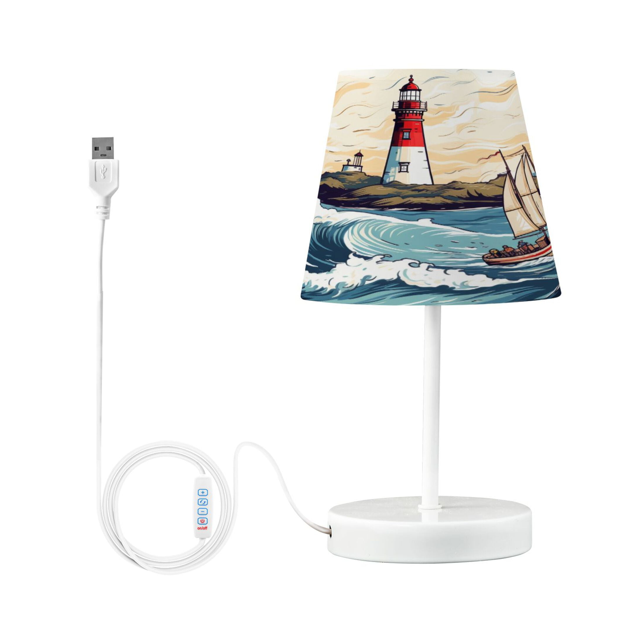 Lighthouse Ship Sea Desk Lamp LED Table Nightstand Lamps with 3 Color ...