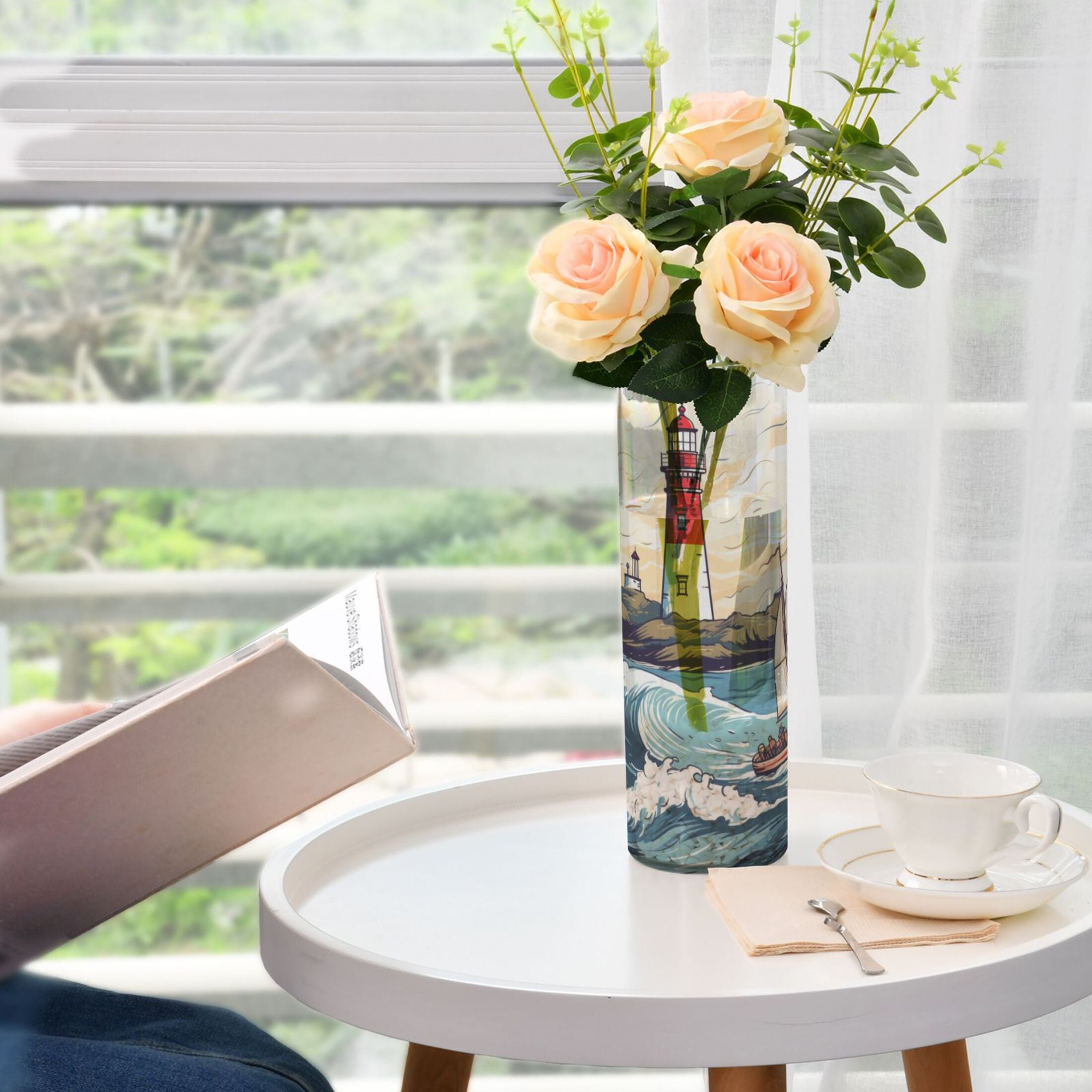 Lighthouse Ship Waves Island Vases for Flowers Modern Decorative Vase Home Decor for Bedroom ...