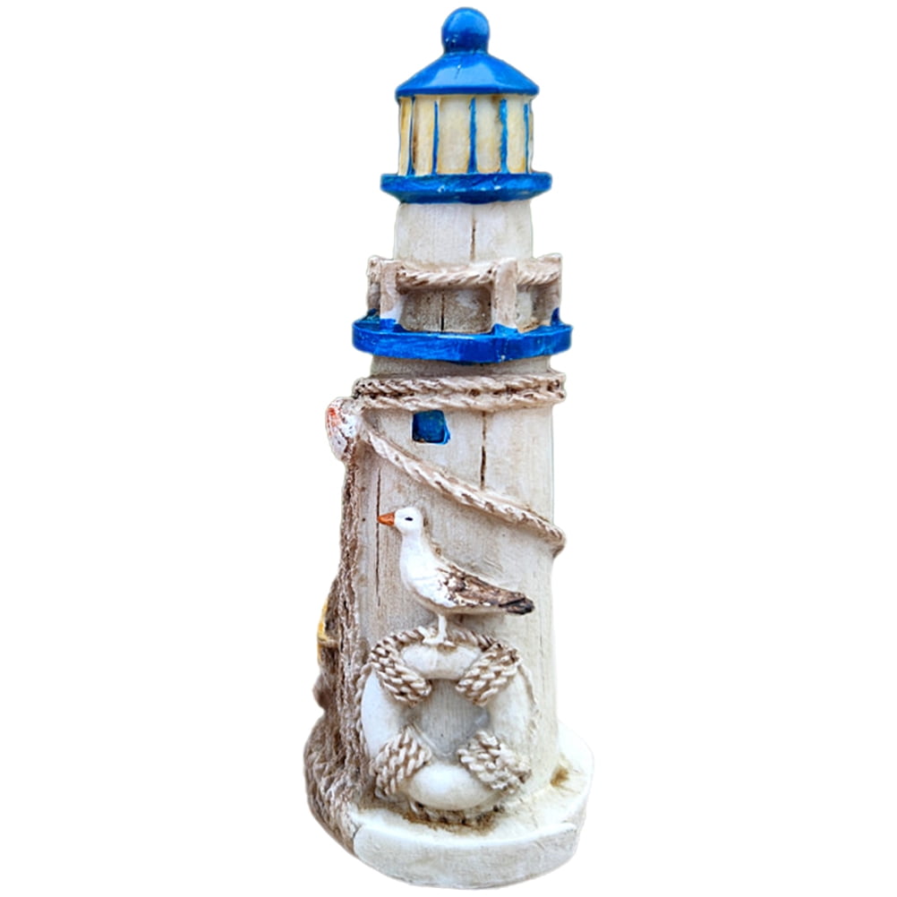 ifundom Mediterranean Style Resin Lighthouse Ornament for Home Decor ...