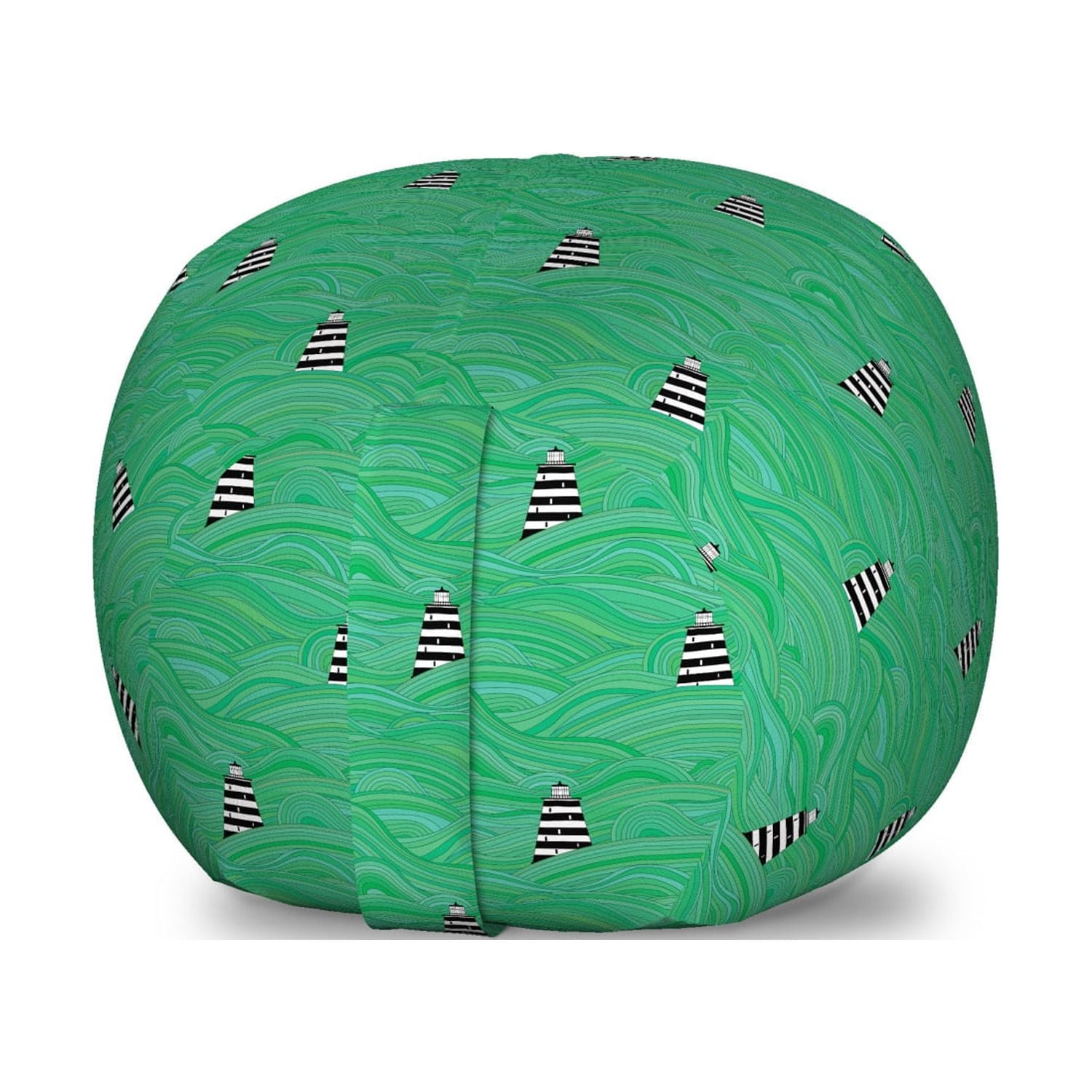 Lighthouse Storage Toy Bag Chair, Abstract Ocean Waves Pattern Swirl ...