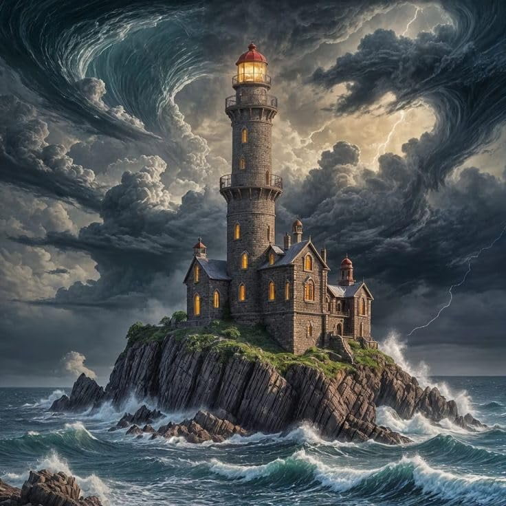 Lighthouse in A Storm 500 Piece Colorful Artwork Unique Birthday ...