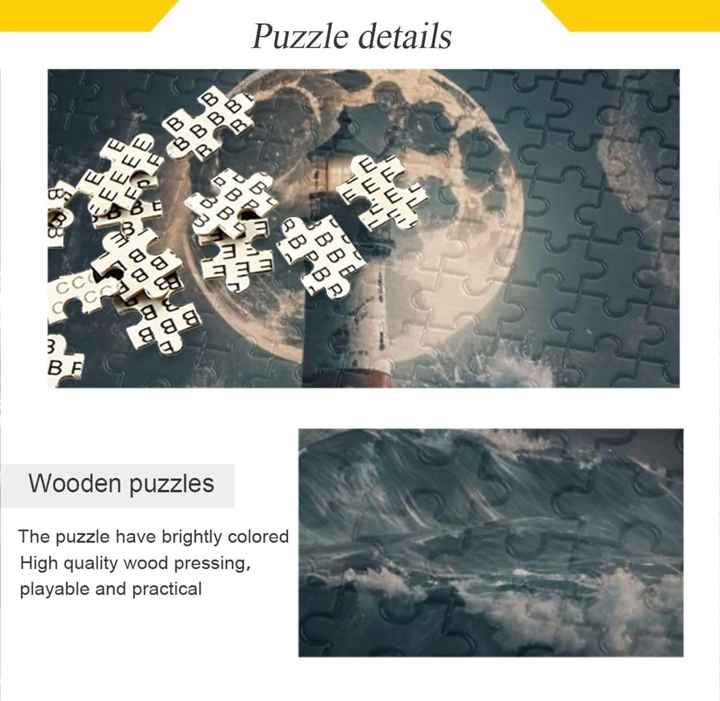 Lighthouse in Storm Jigsaw Puzzle, 500 Pieces Paper Wood Composite ...