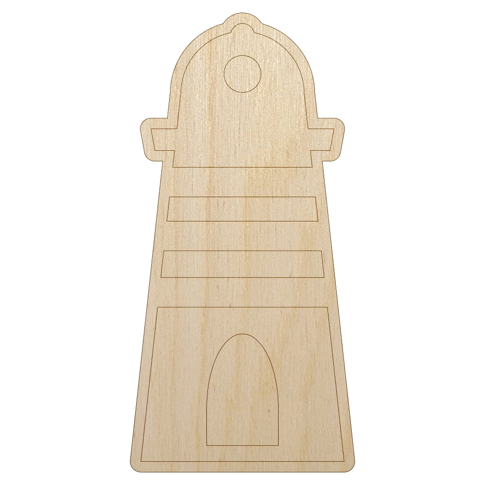 Lighthouse Striped Wood Shape Unfinished Piece Cutout Craft DIY ...