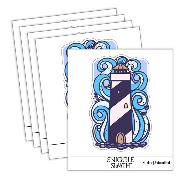 Lighthouse Stylized Crashing Waves Mermaid Sailboat Car Window Bumper ...