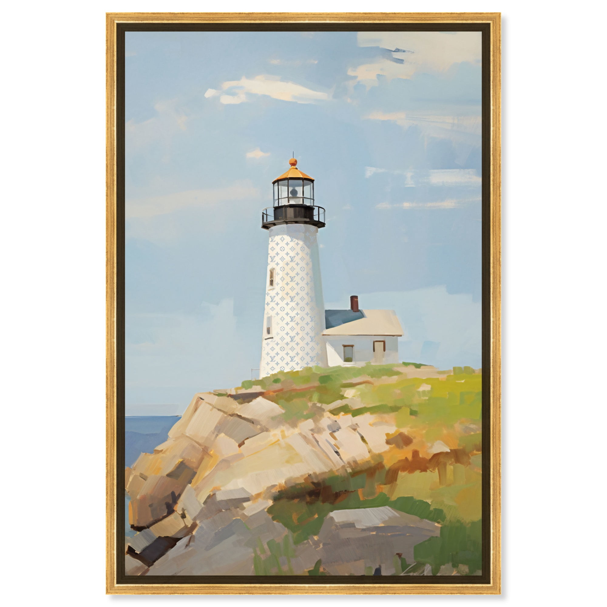 Lighthouse Sunrise View Canvas Vibrant Coastal Wall Art by Art Remedy ...