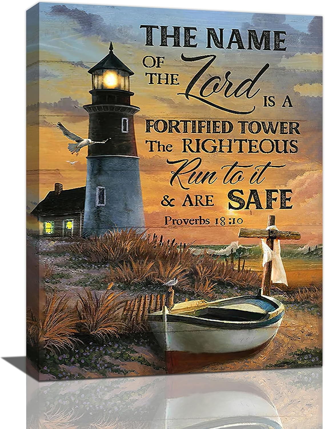Lighthouse Wall Art Christian Lighthouse Wall Decor Bible Verse ...