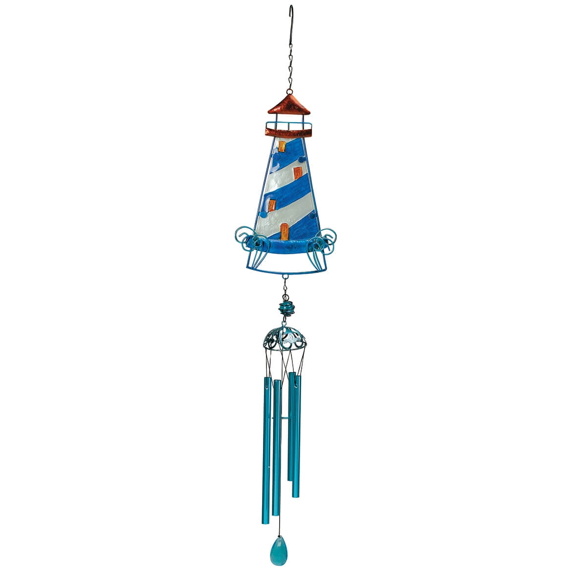 Lighthouse Wind Chime, Crafted with Durable Glass and Metal, Outdoor ...