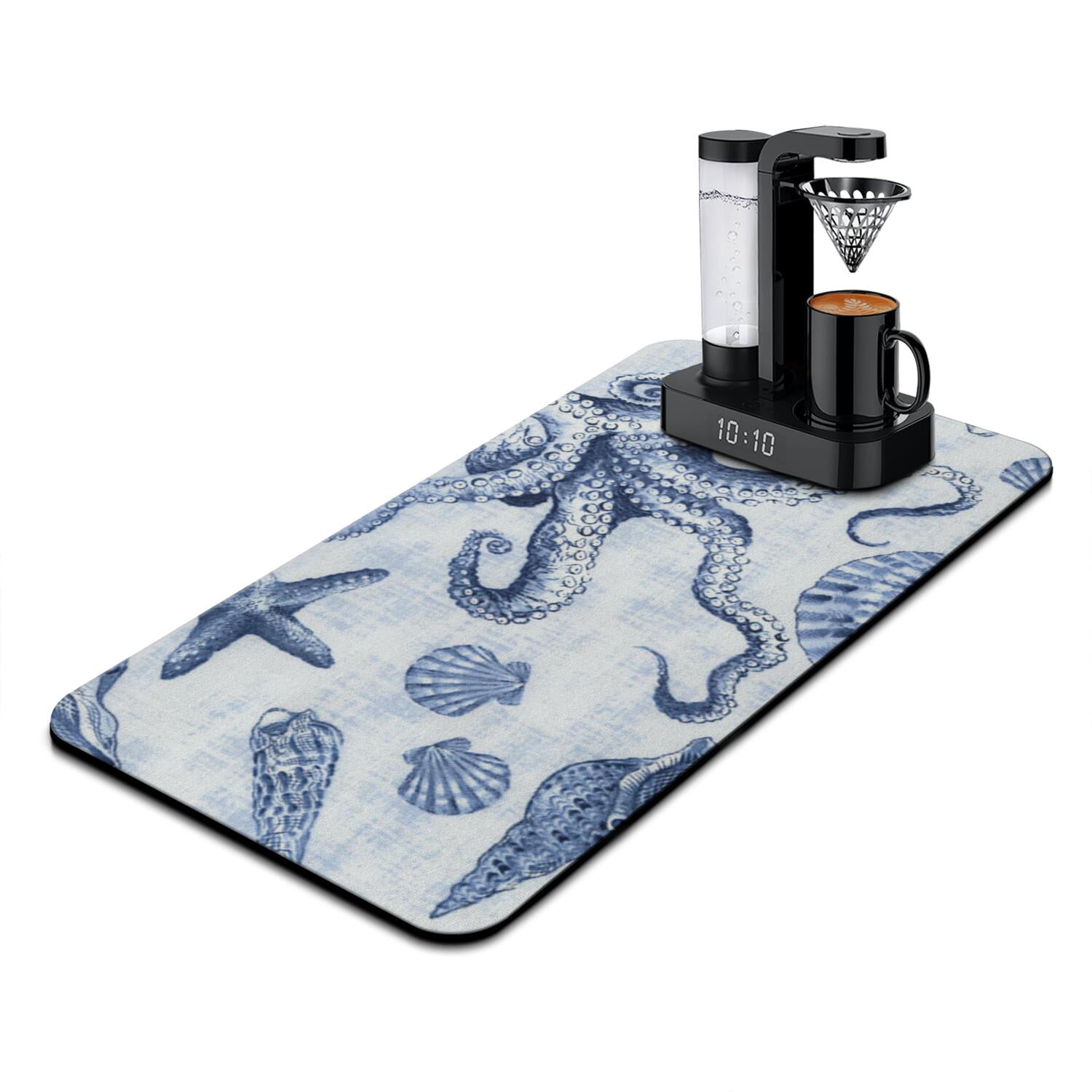 Lighthouse and Anchor Nautical Coffee Mat – Under Coffee Maker Mat with ...