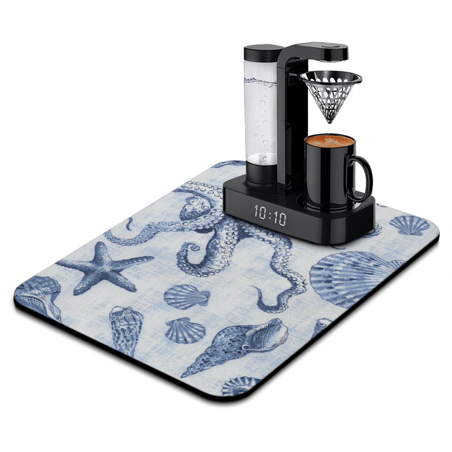 Lighthouse and Anchor Nautical Coffee Mat – Under Coffee Maker Mat with ...