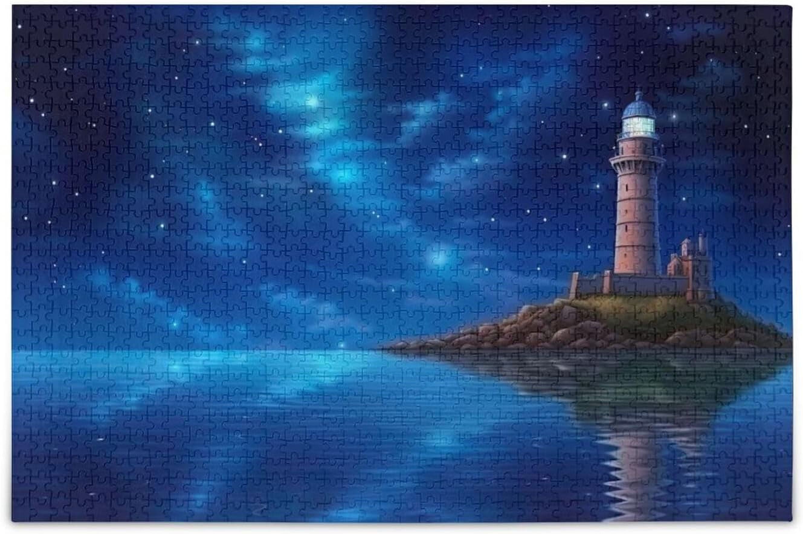 Lighthouse at Night Jigsaw Puzzles for Adults 1000 Pieces, Die-Cut ...