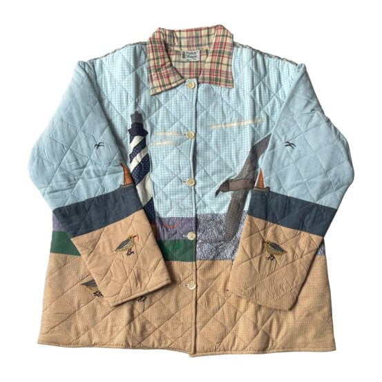 Lighthouse by Bay Reversible Quilted Cotton Jacket | Artfully Crafted ...