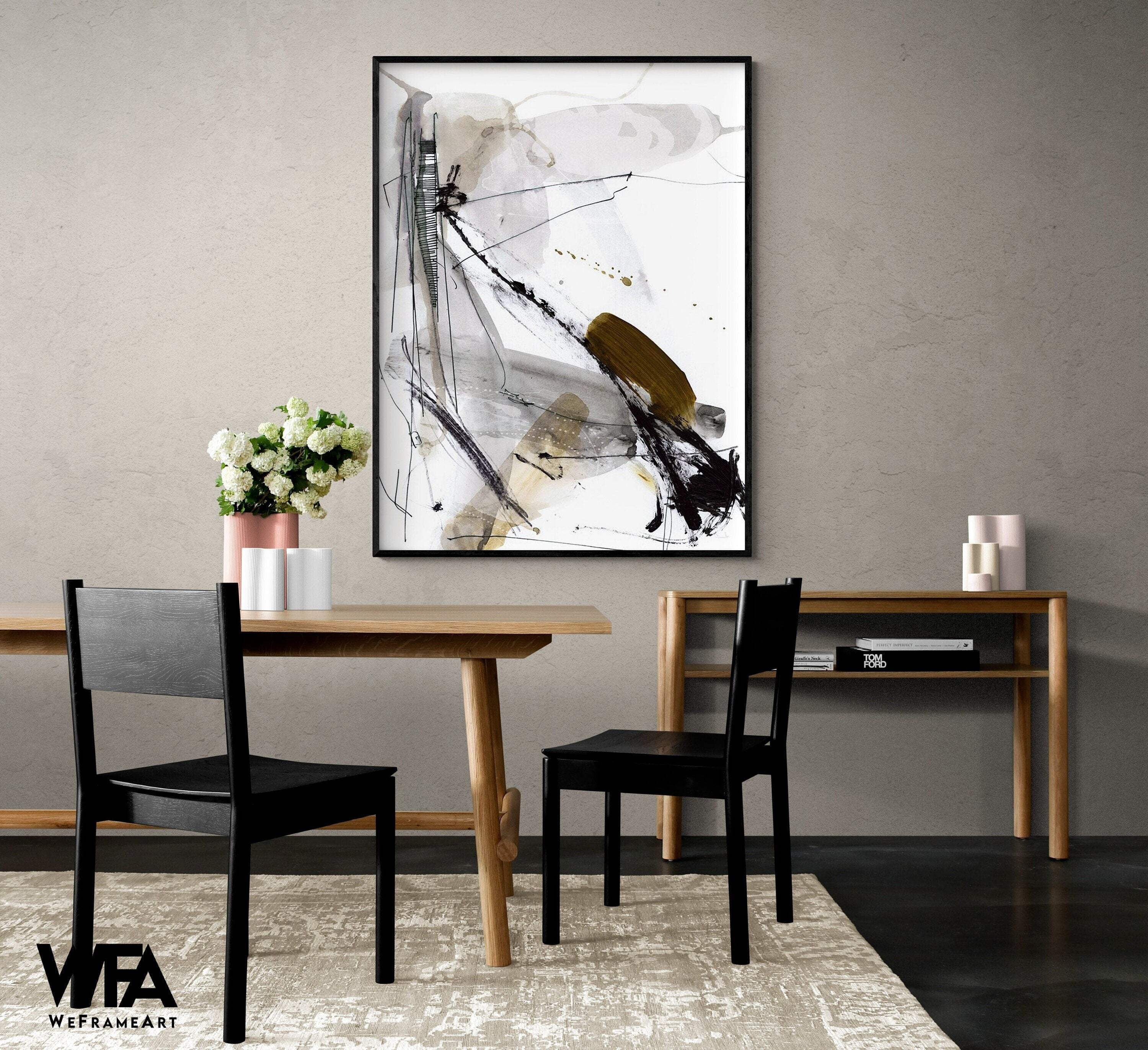 Lighthouse by Dan Hobday, Gray Abstract Painting Print, Home Studio ...