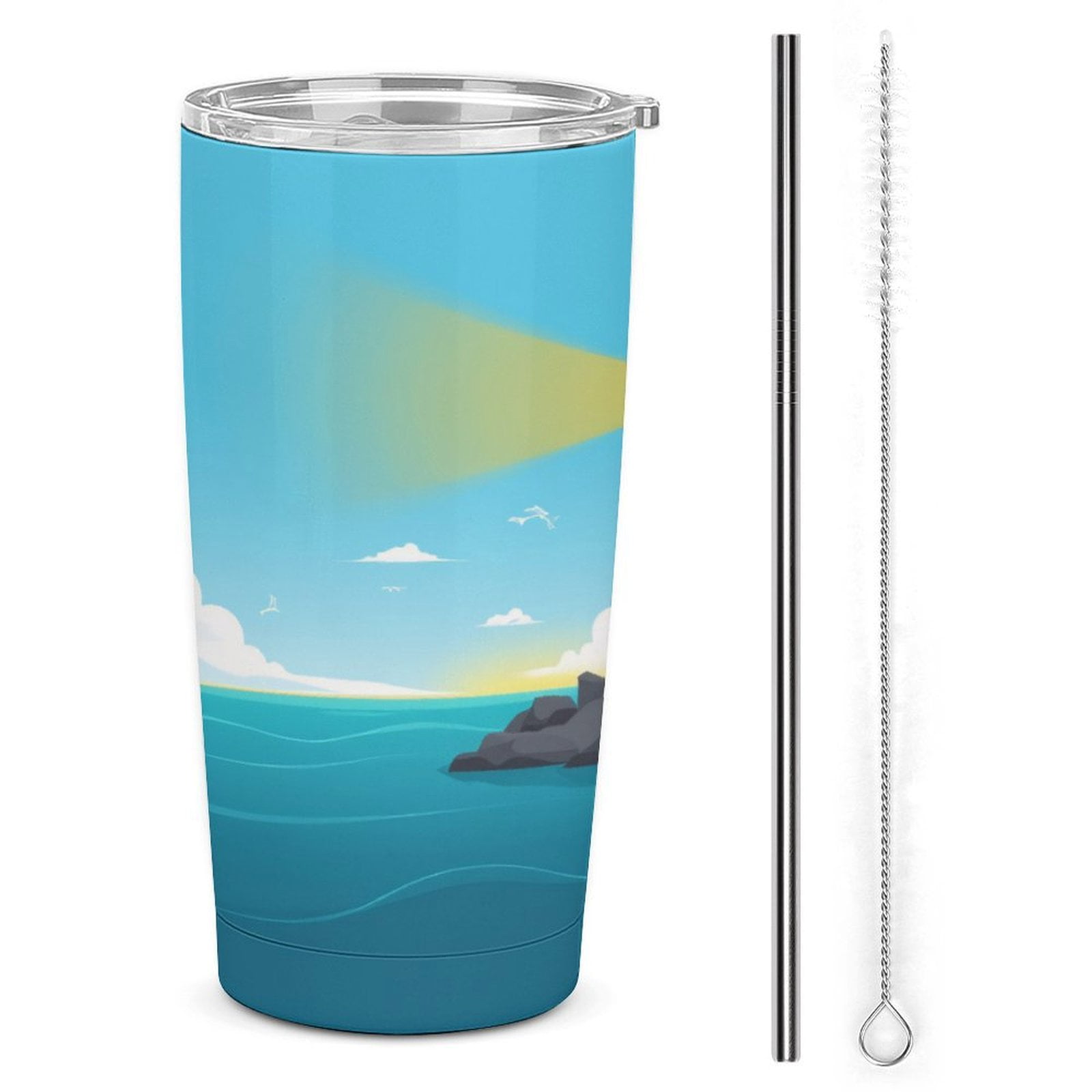 Lighthouse by The Sea （3） Tumbler Print 20oz Stainless Steel Coffee Cup ...