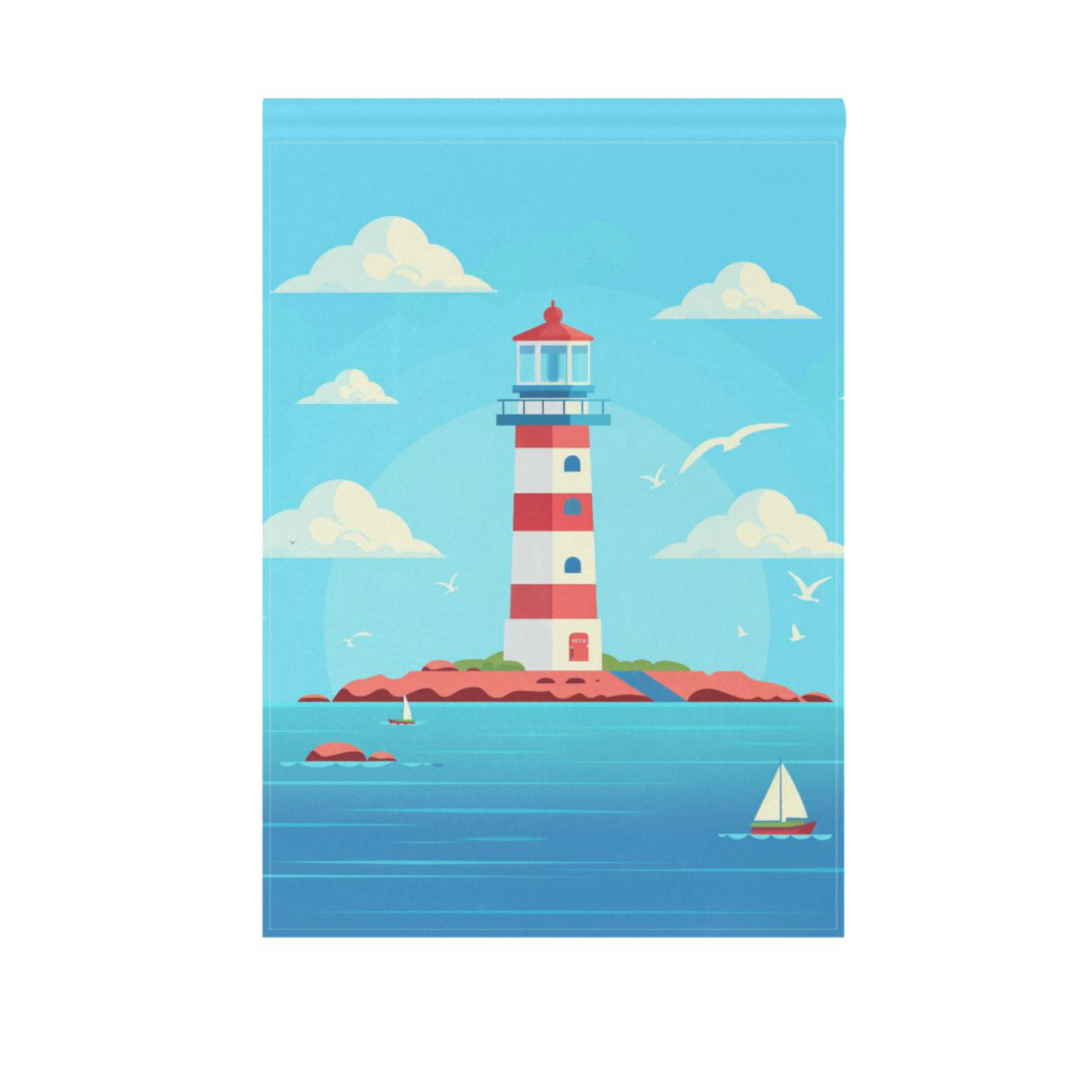 Lighthouse on Island Garden Flag 12"x18" Double-Sided Yard Flags for ...