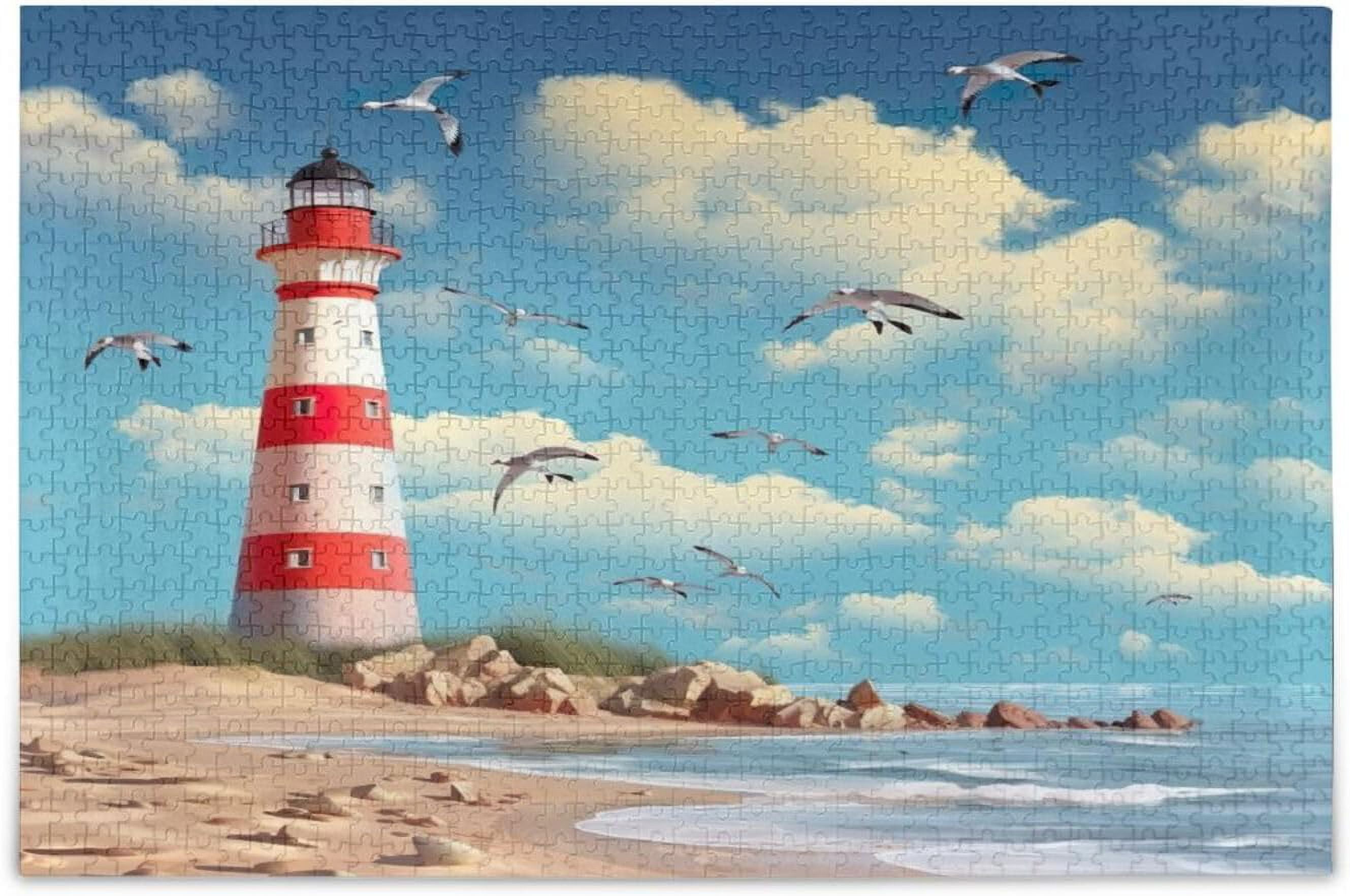 Lighthouse on Sunny Day Jigsaw Puzzles for Adults 500 Pieces, Die-Cut ...