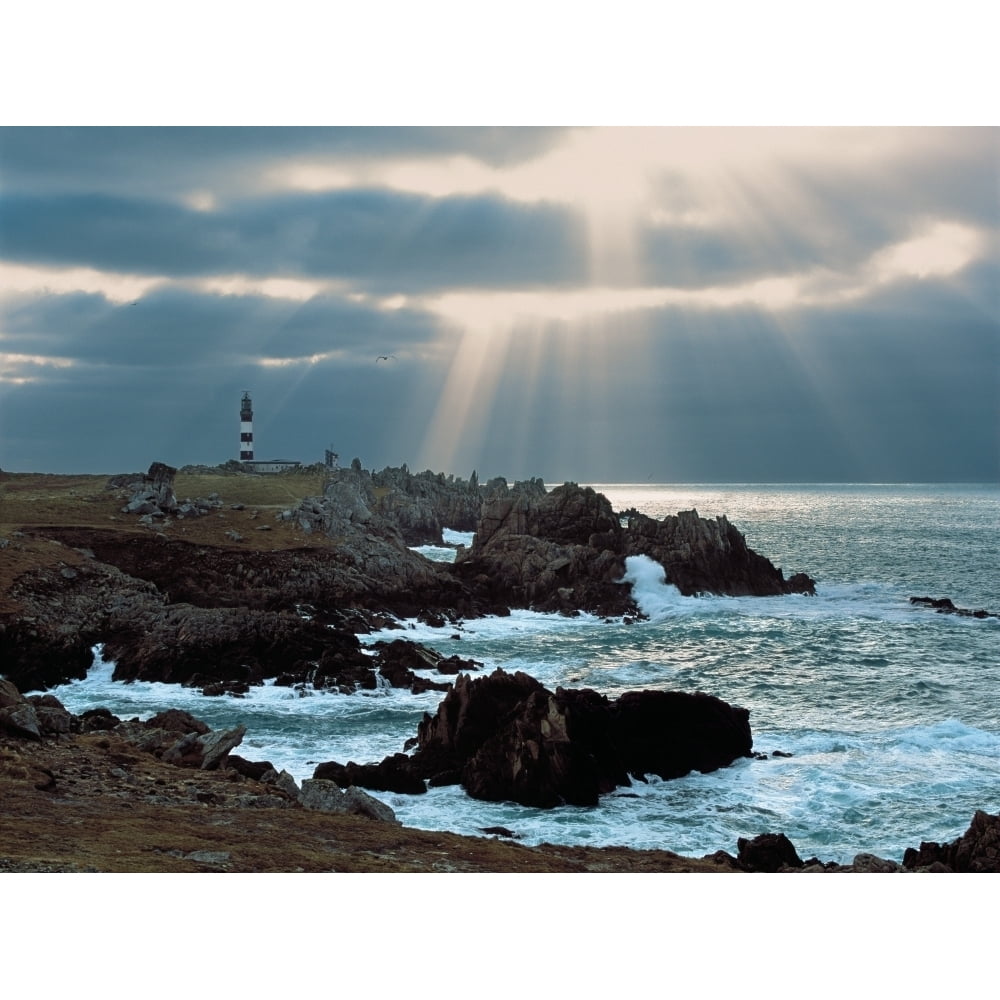 Lighthouse on an island Creach Lighthouse Ushant Island Finistere ...