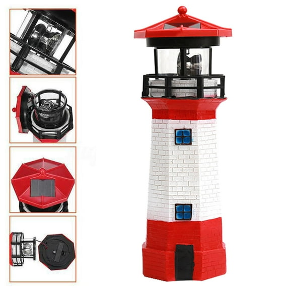Solar Lighthouse Rotating Beacon
