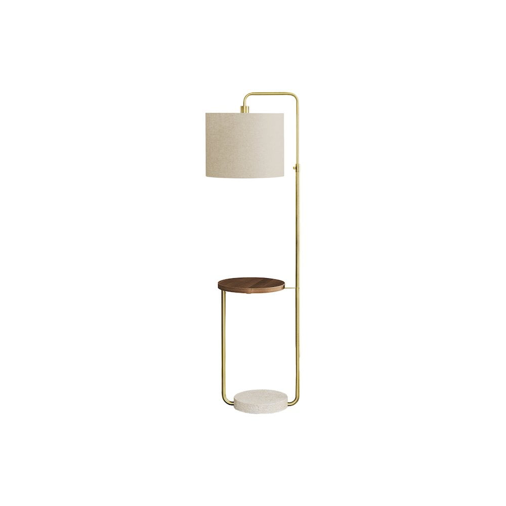 Lighting - 67"H - Floor Lamp - Usb Port Included - Brass Metal - Beige ...