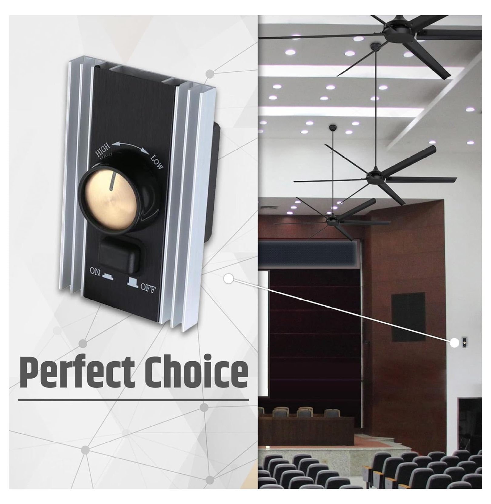 Lighting Ceiling Fan Controller with Variable Speed Control Dial, Wall ...