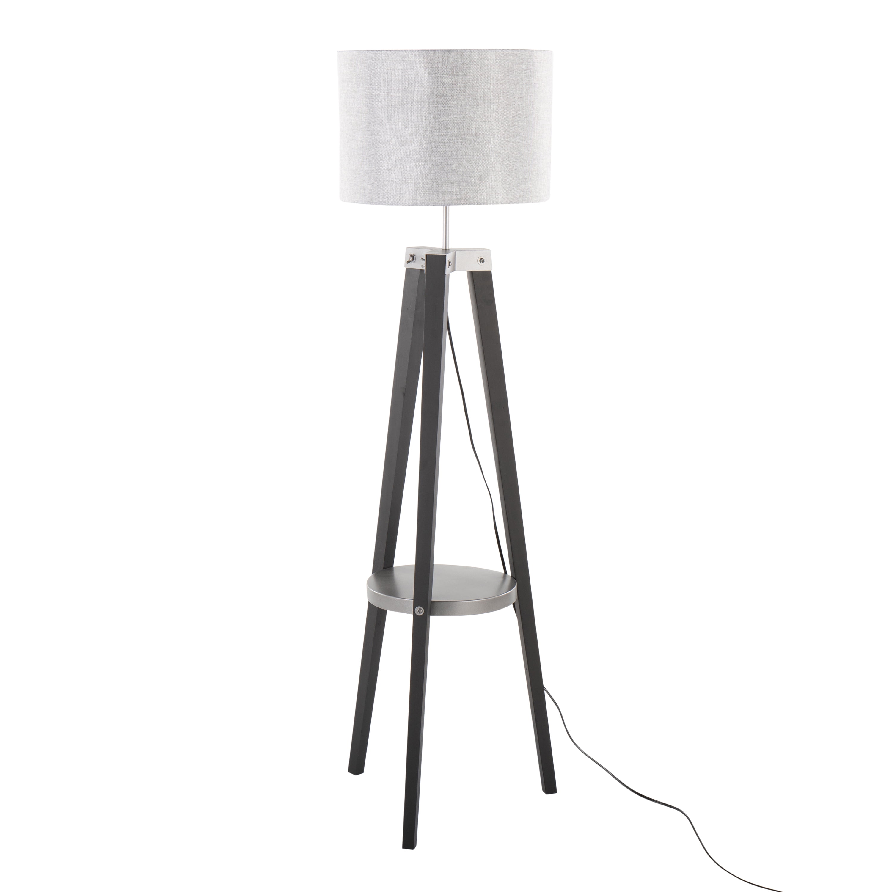 Lighting Fixtures Compass Mid-Century Modern Floor Lamp with Shelf in ...