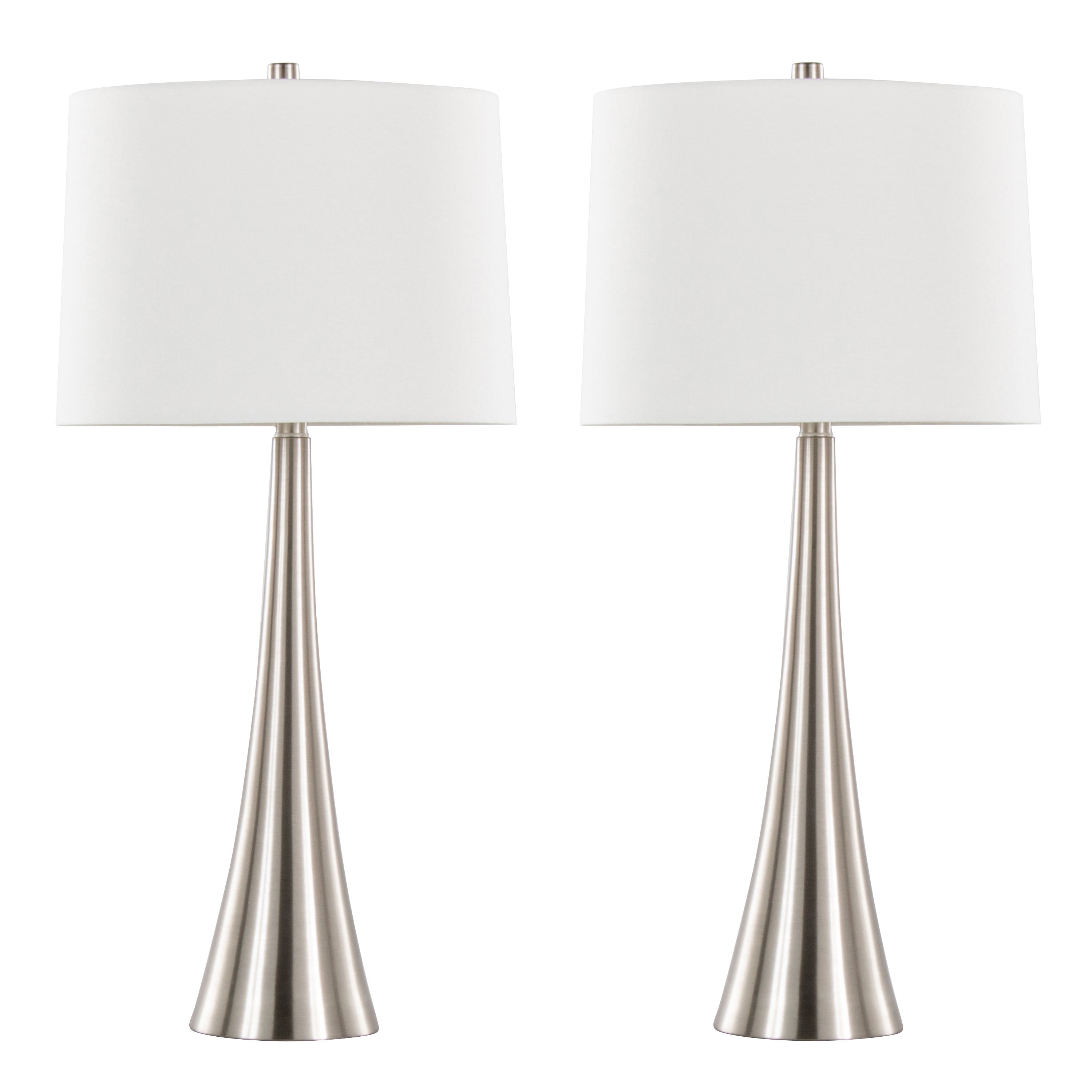 Lighting Fixtures Diana 29" Contemporary Metal Table Lamp in Brushed ...