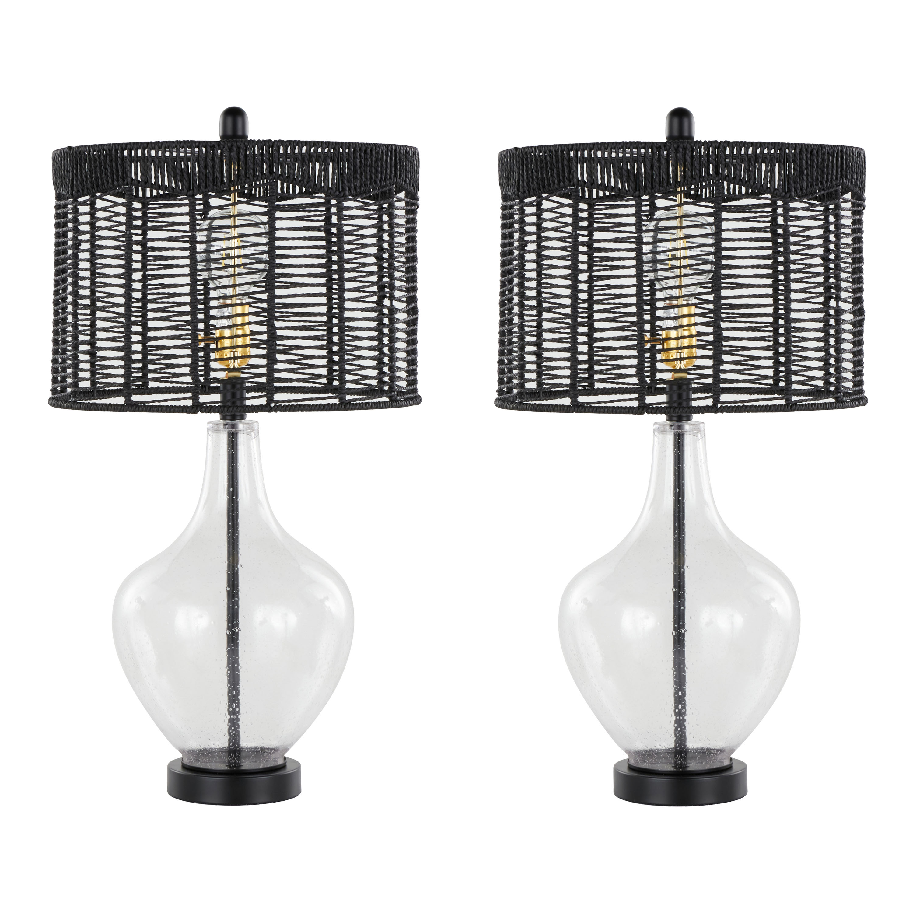 Lighting Fixtures Jenna 26 " Contemporary Glass Table Lamp in Clear ...