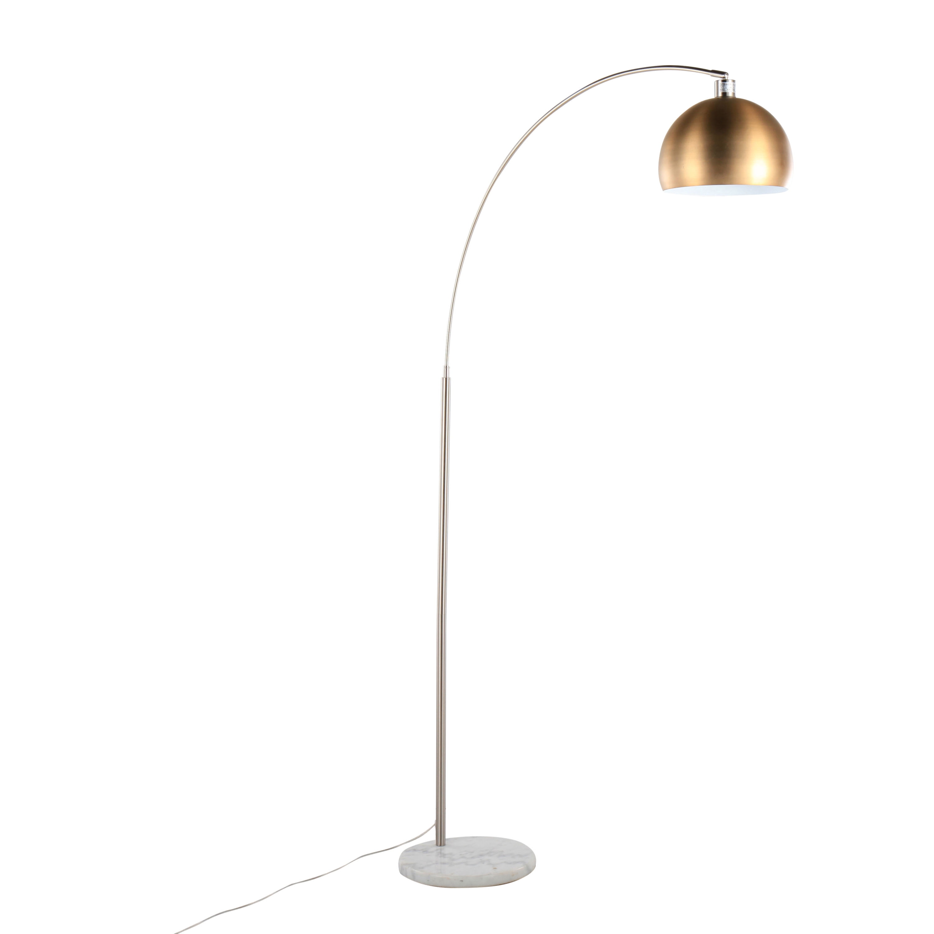 Lighting Fixtures March Contemporary Floor Lamp in White Marble and ...