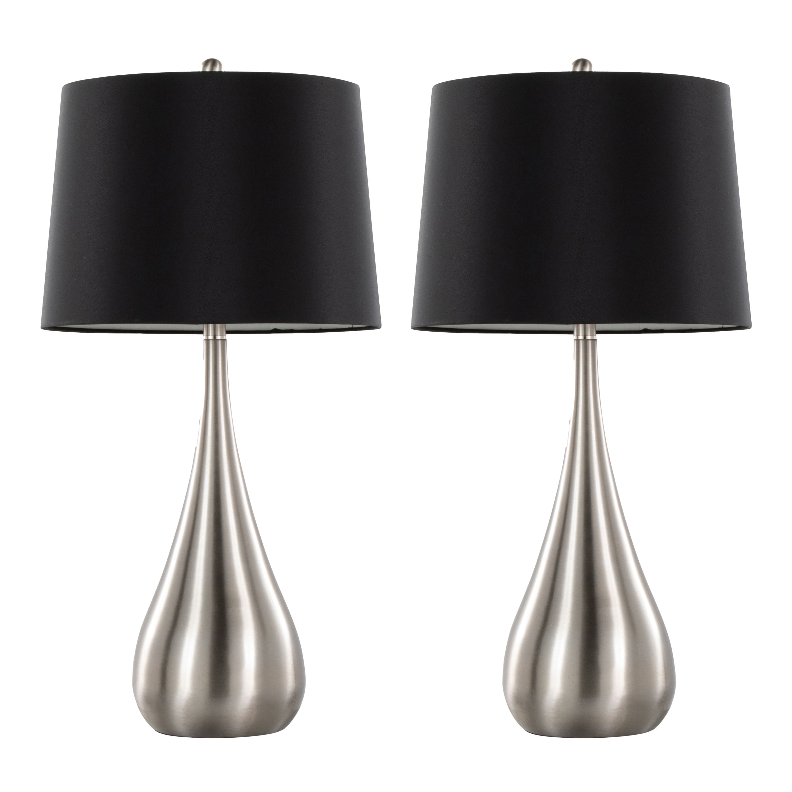 Lighting Fixtures Pebble 29" Contemporary Metal Table Lamp in Brushed ...