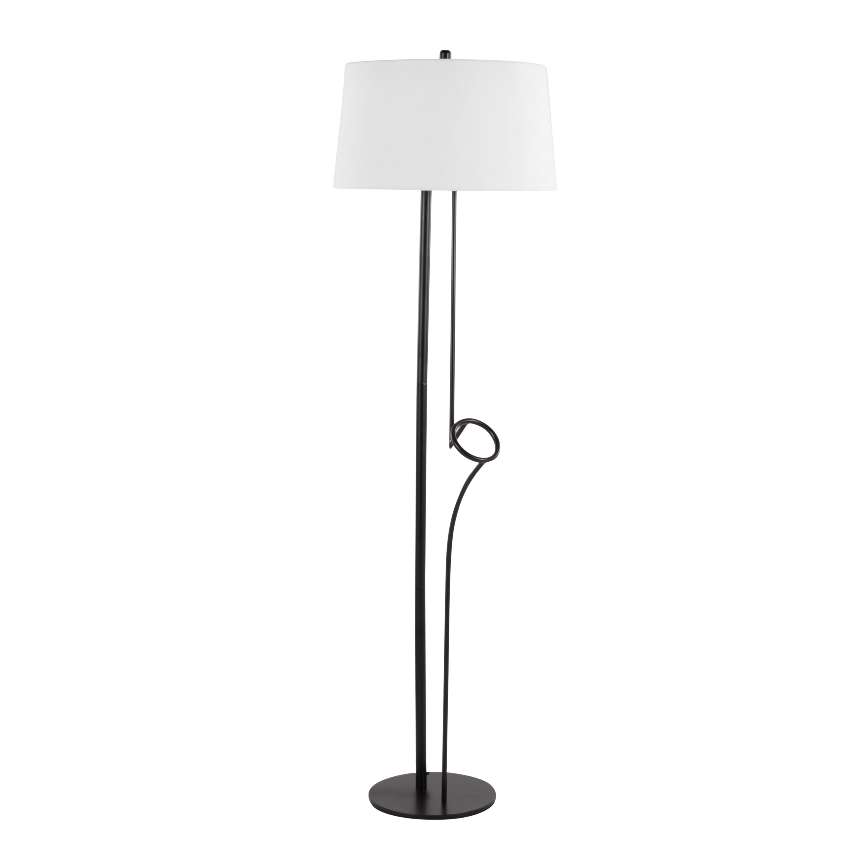 Lighting Fixtures Shadow Contemporary Floor Lamp in Black Steel with ...