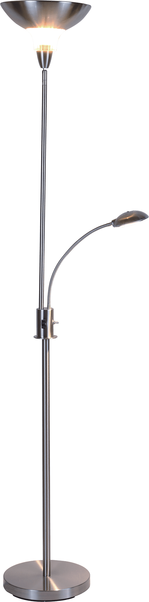 Lighting Fixtures, Torch lamp with LED reading light, Brushed Nickel ...