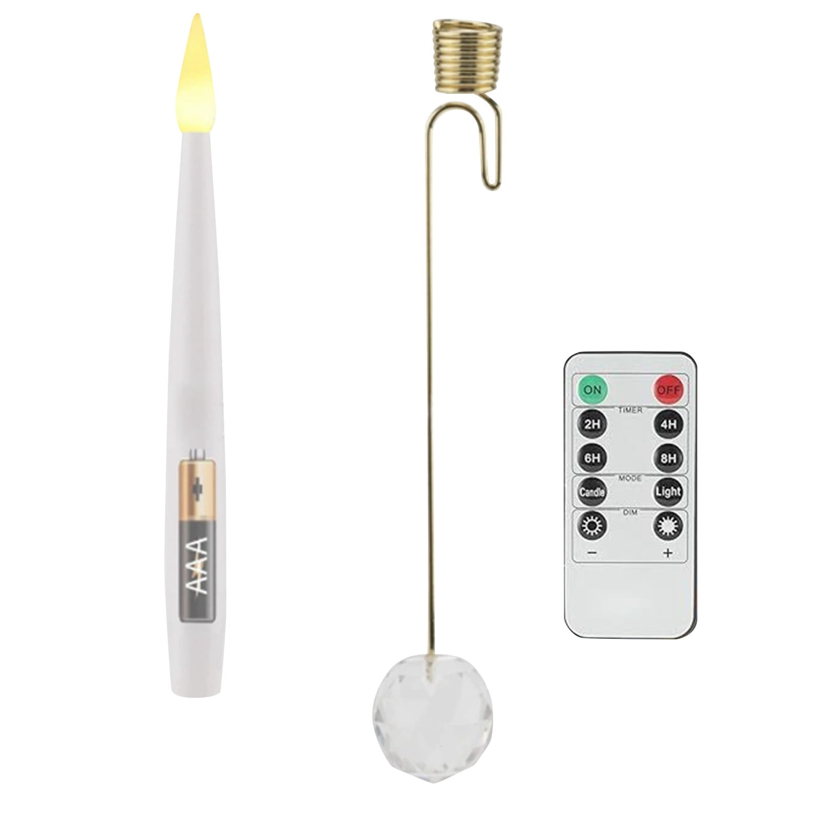 Lighting,Flashing Short LED Taper Candles With12 Crystal Ball Hooks ...