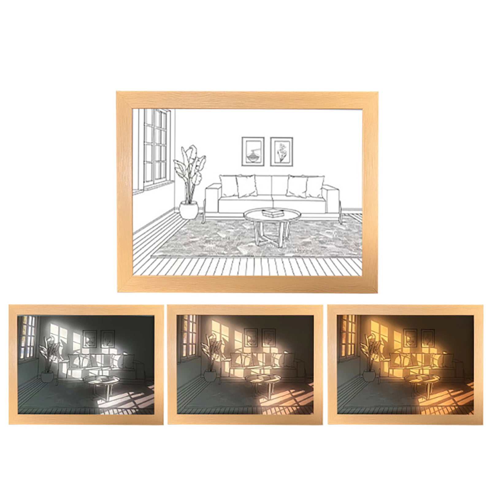 Lighting Painting Decoration, Wall Art Painting LED Glowing Photo Frame ...