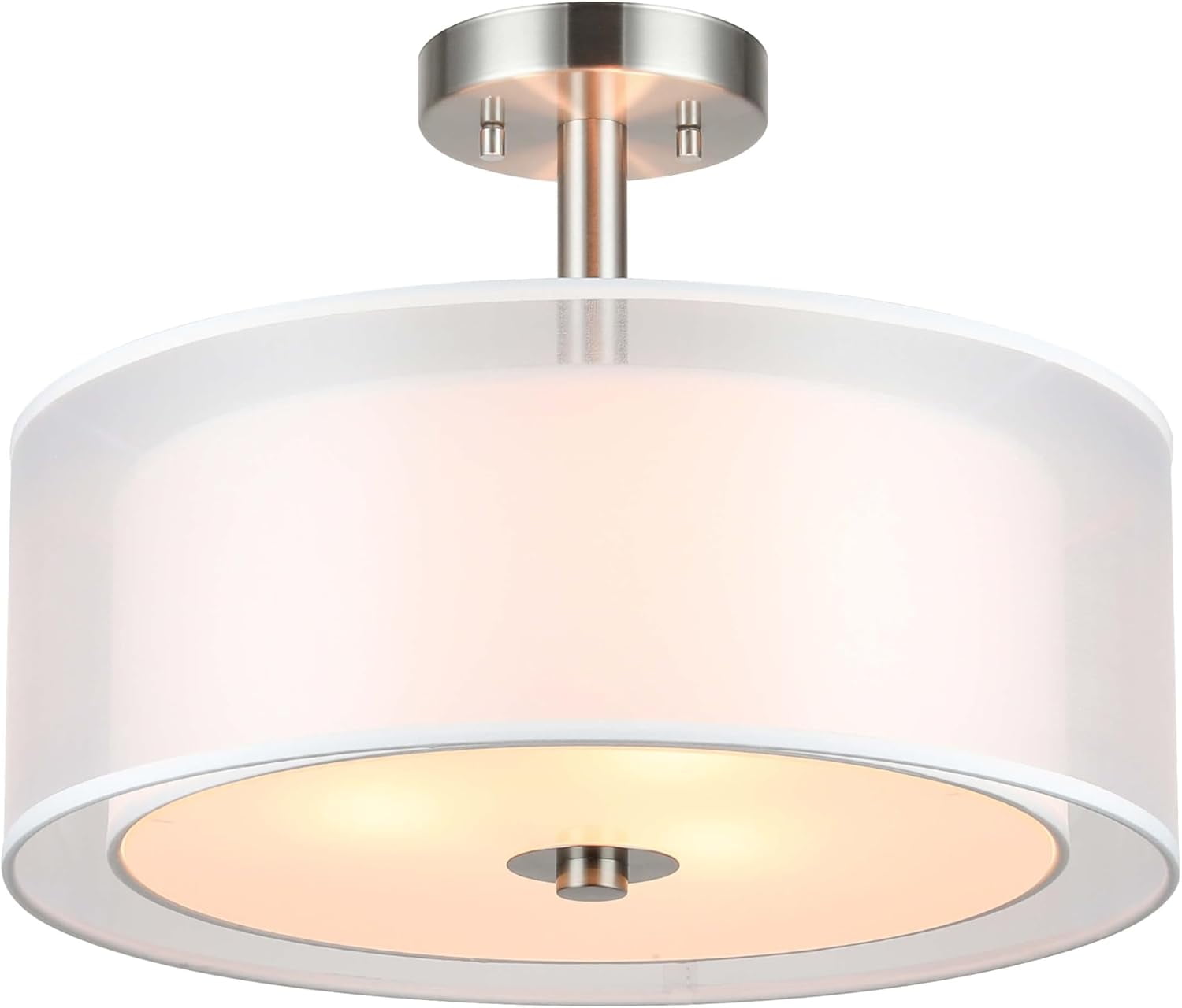 Lighting Semi Flush Mount Ceiling Light, 3 Light Drum Semi Flush Light ...